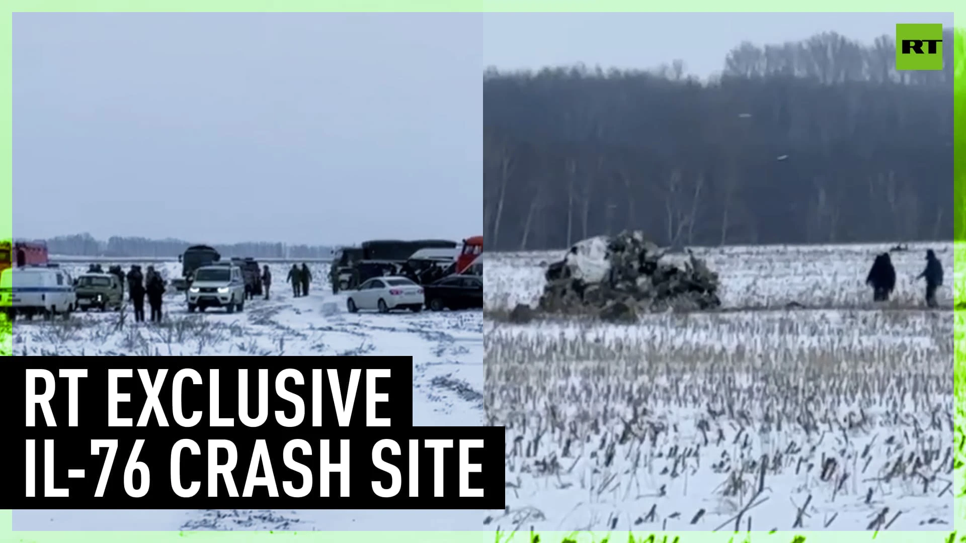 Footage from IL-76 plane crash site (EXCLUSIVE)