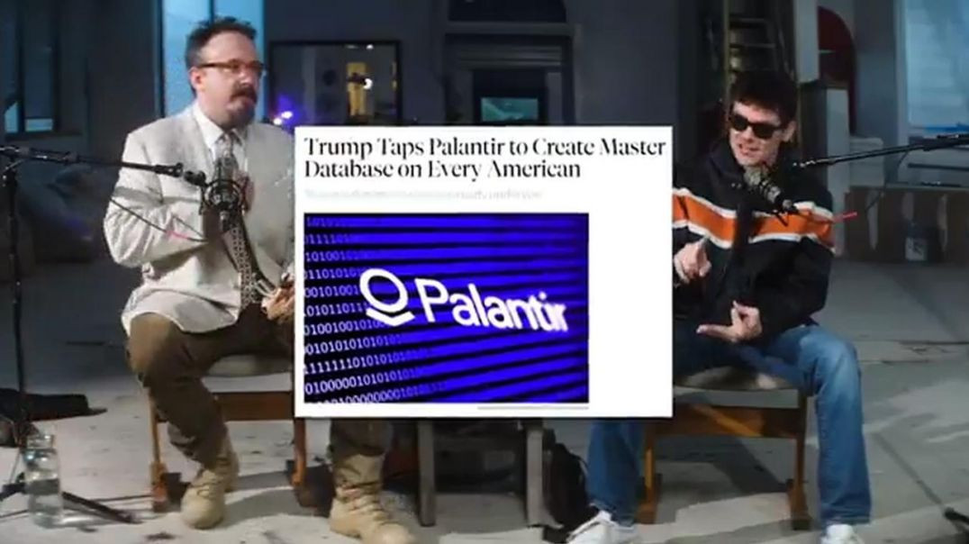 Nick Fuentes explains to Sam Hyde what Palantir is.